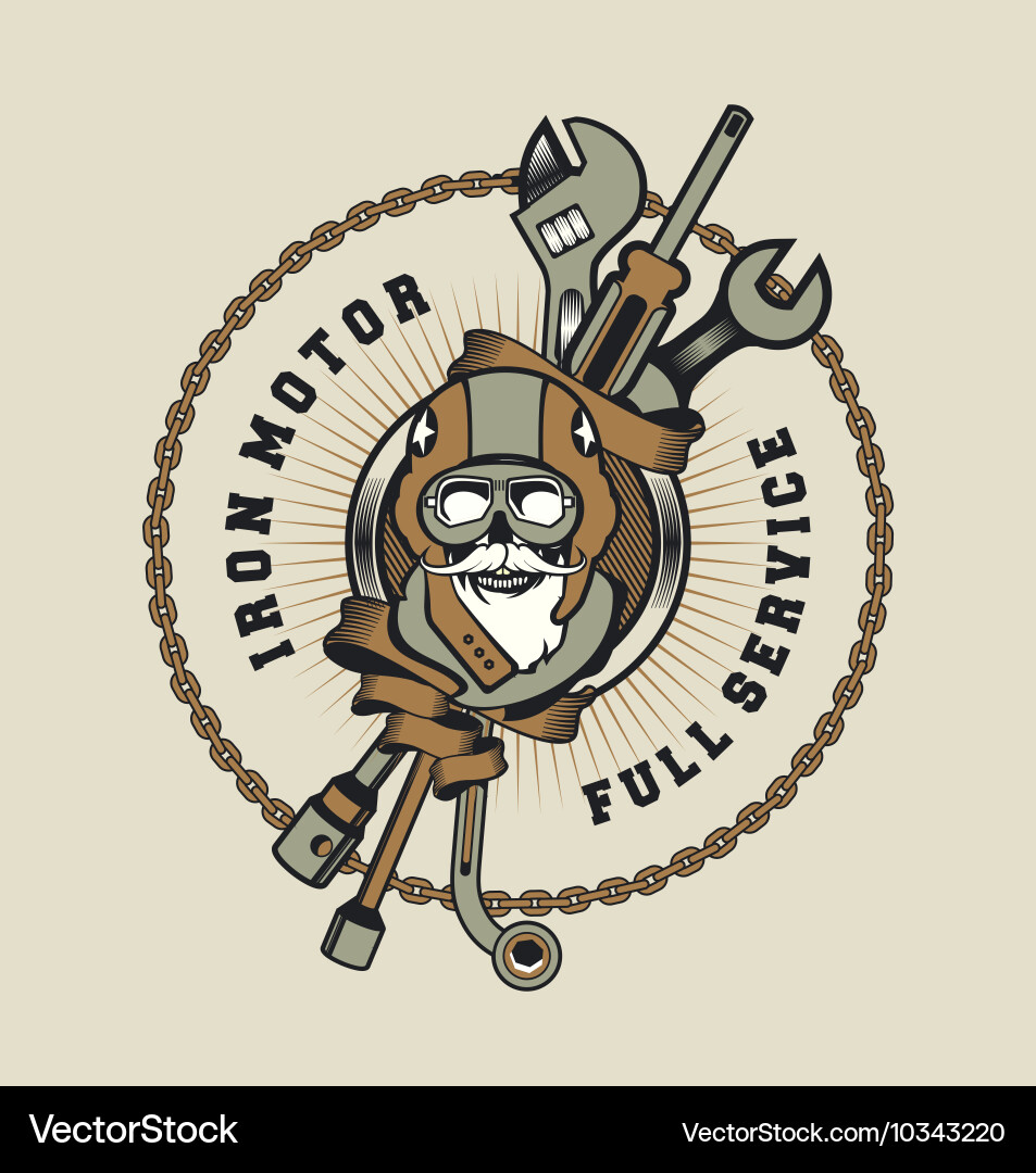 Repair service emblem Royalty Free Vector Image