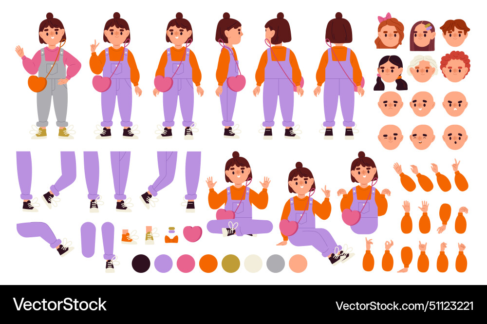 Character constructor for animation Royalty Free Vector