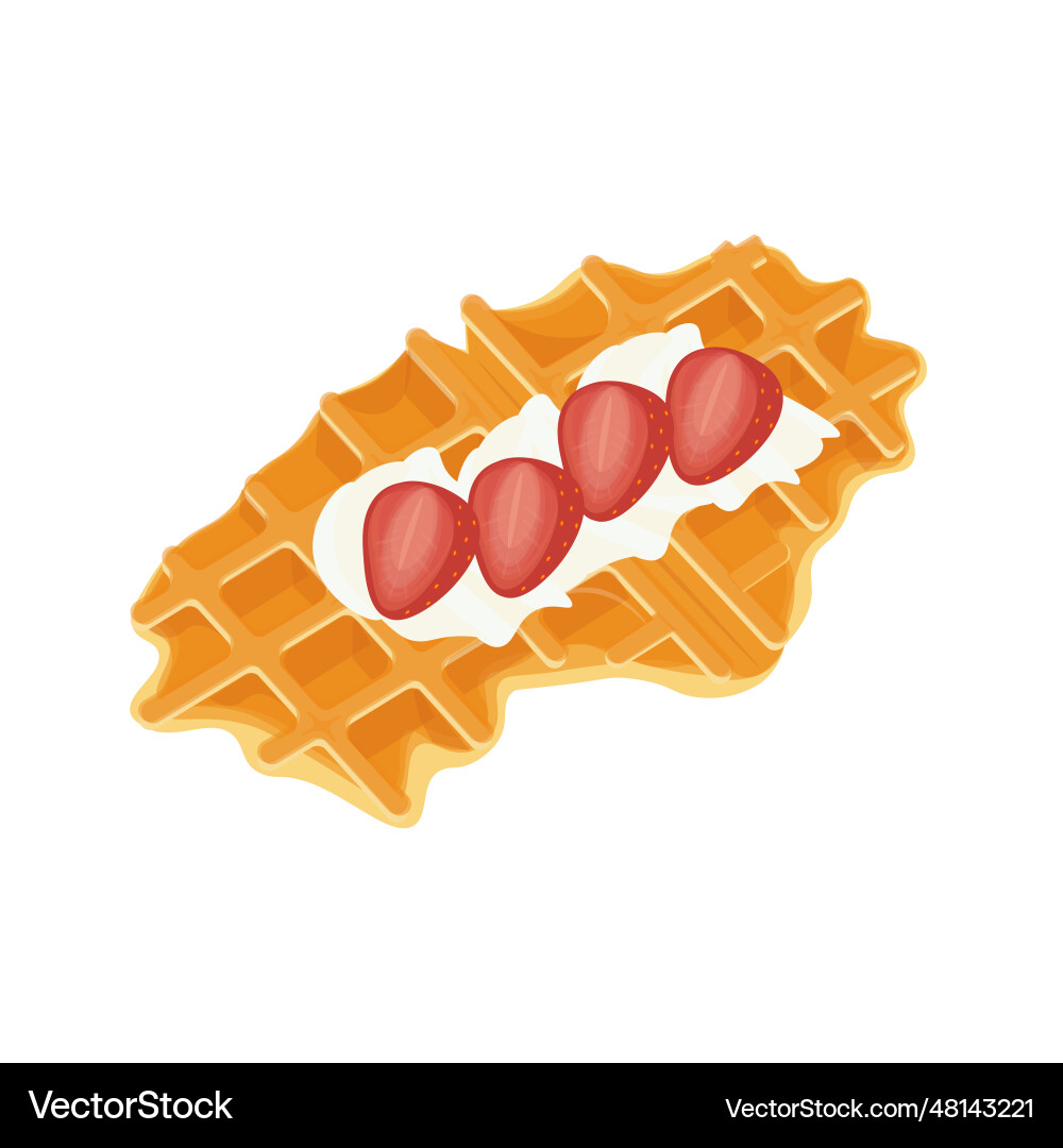 Croffle croissant waffle with cream and strawberry