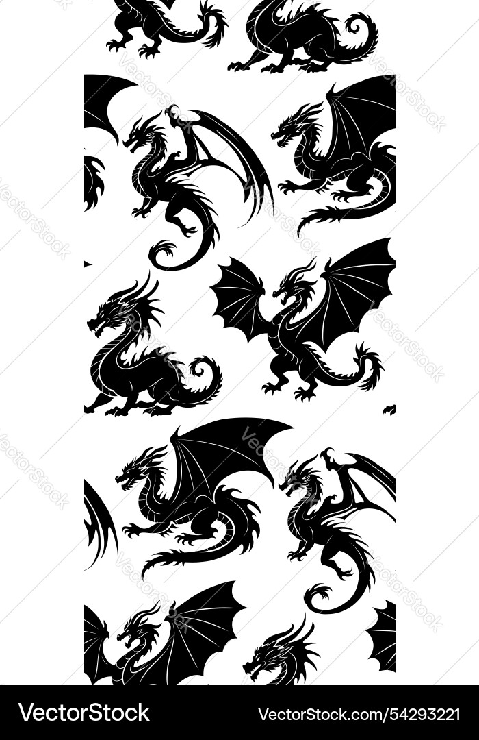 Dragon Mythology Pattern Royalty Free Vector Image