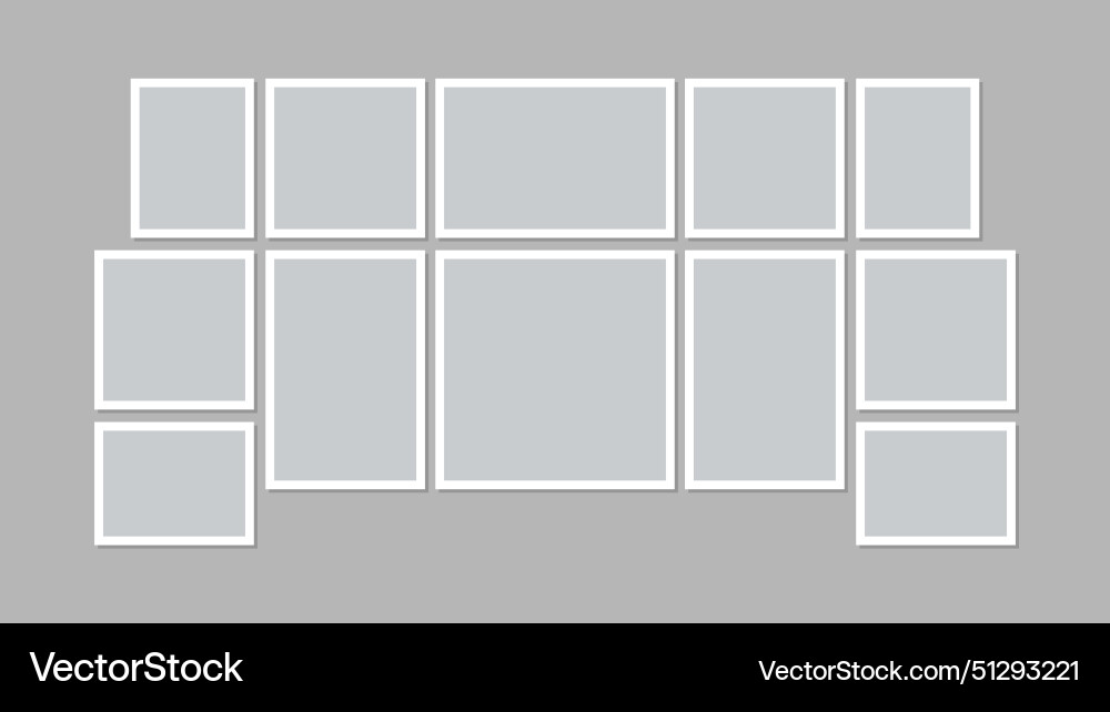 Gallery wall template with photo or picture frames