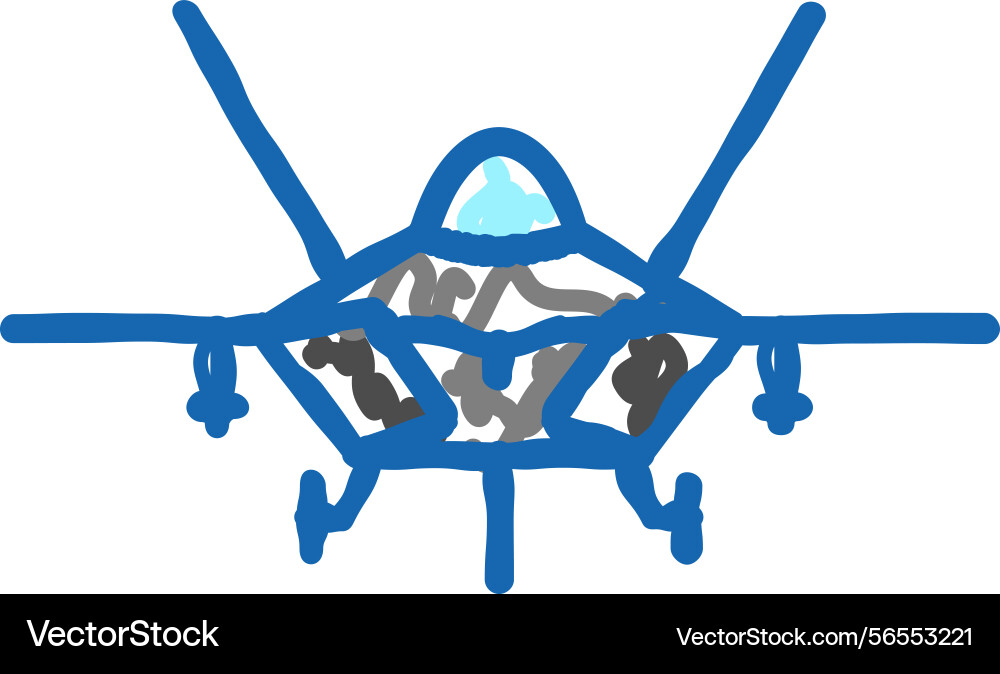 Jet transport vehicle icon doodle Royalty Free Vector Image