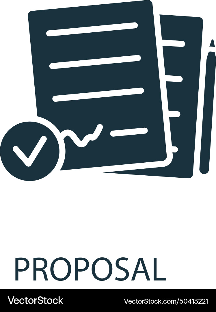 Proposal icon monochrome simple sign from Vector Image