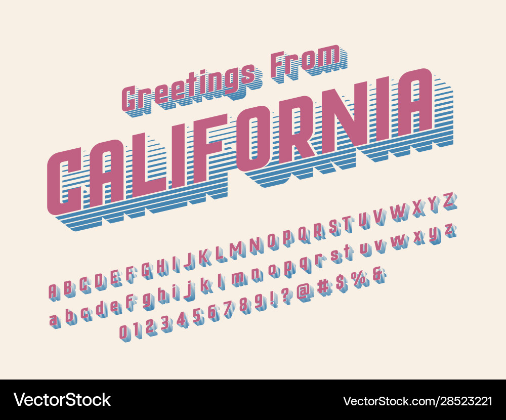 Retro font Royalty Free Vector Image - VectorStock