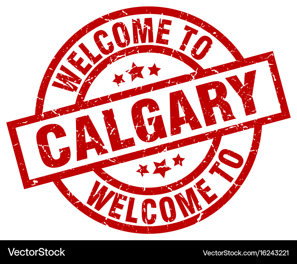 Welcome to calgary red stamp Royalty Free Vector Image