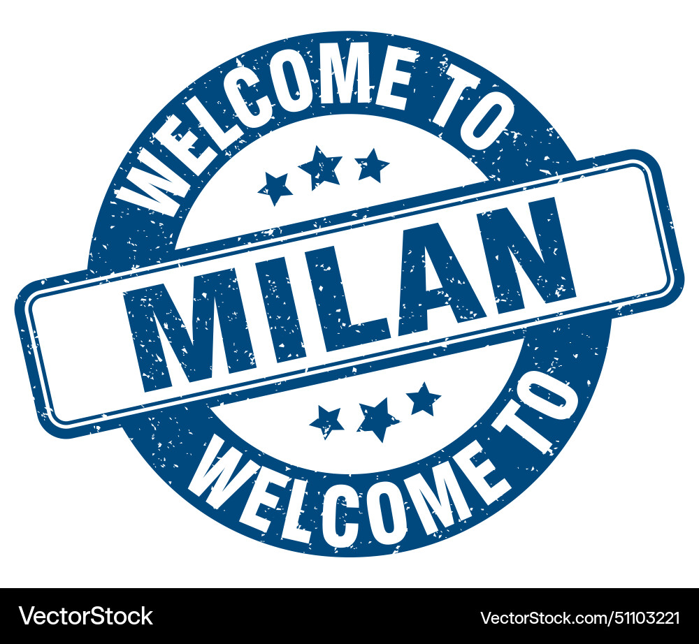 Welcome to milan stamp round sign Royalty Free Vector Image