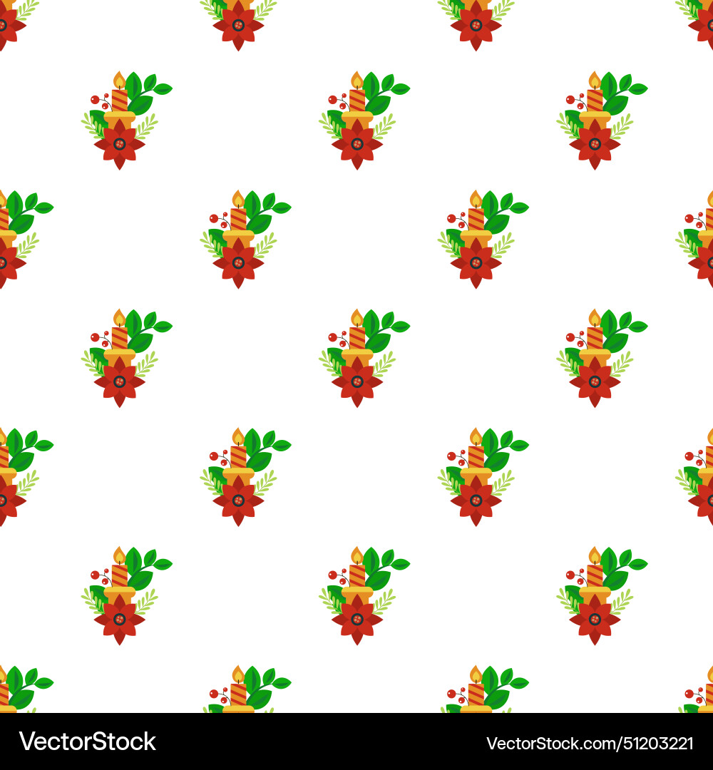 Winter flowers for christmas seamless pattern Vector Image