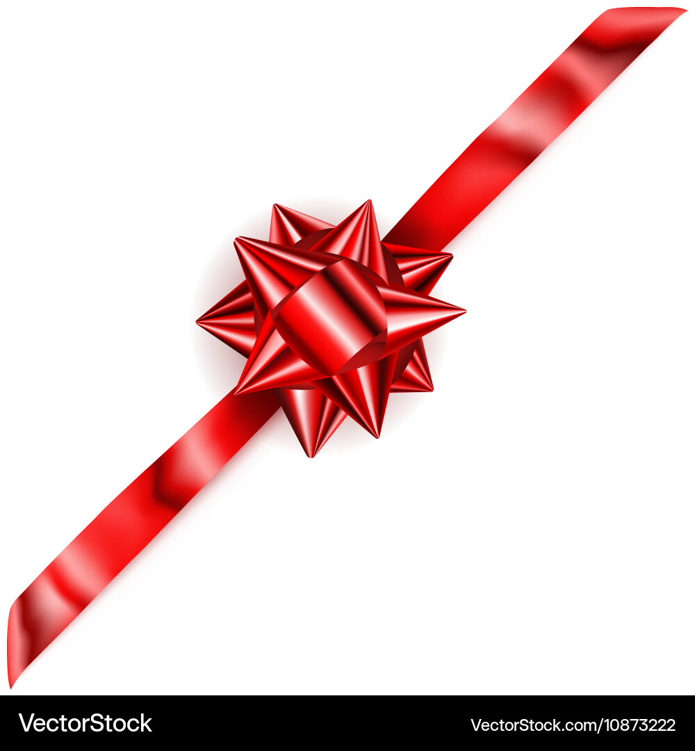 Beautiful red shiny bow Royalty Free Vector Image