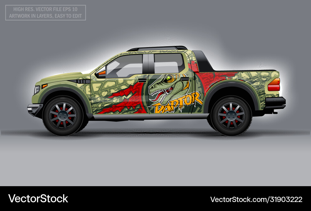 Editable template for wrap suv with raptor profile
