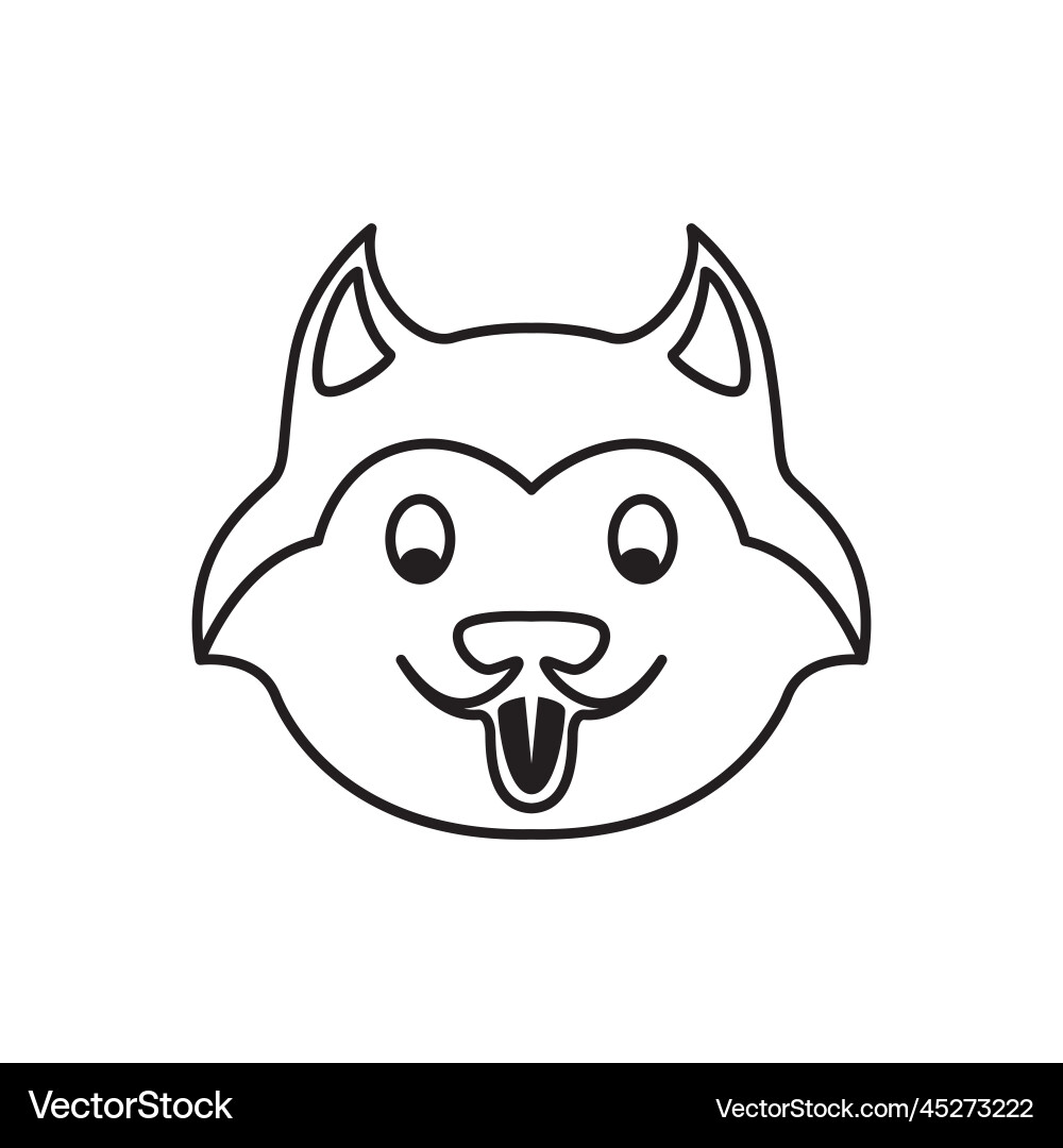 Face dog husky icon logo Royalty Free Vector Image