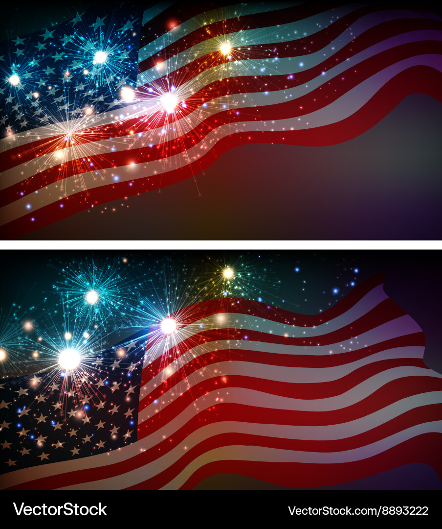 Fourth of July Fireworks Background Royalty Free Vector