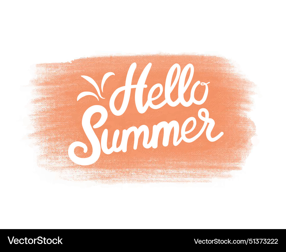 Hello summer phrase on colored spot time Vector Image
