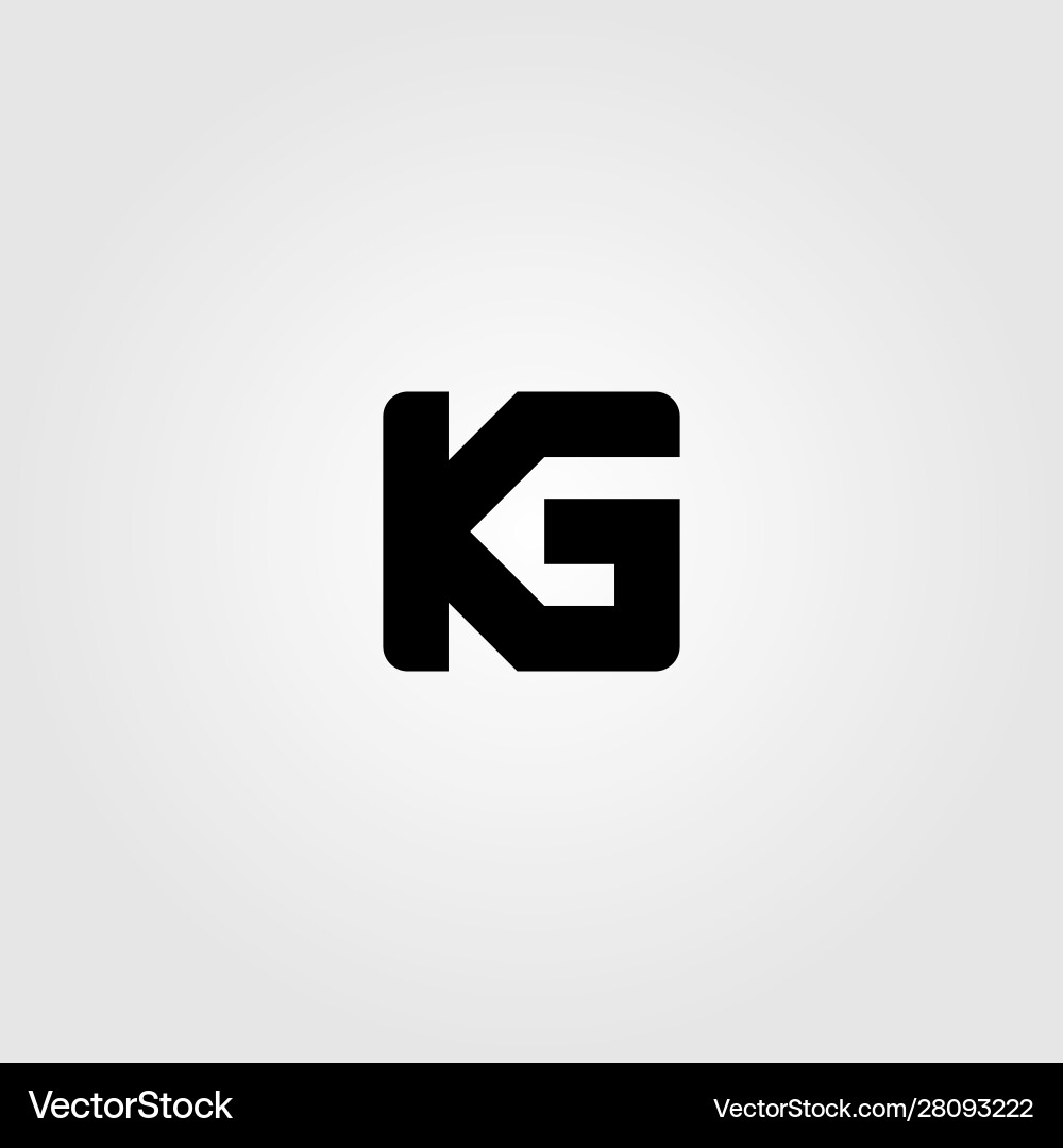Initial letter k g logo icon design Royalty Free Vector