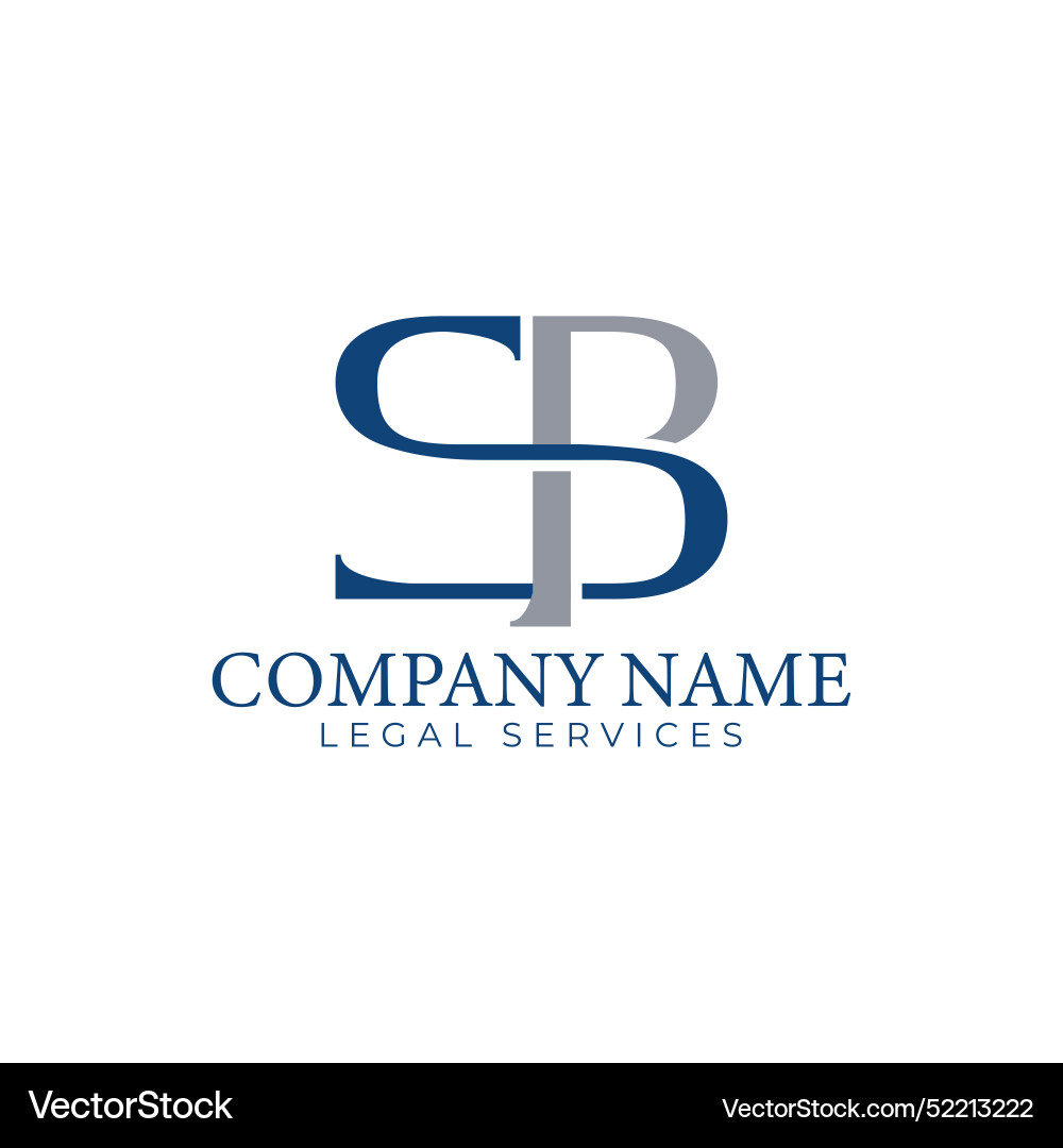 Luxury sb monogram logo design Royalty Free Vector Image