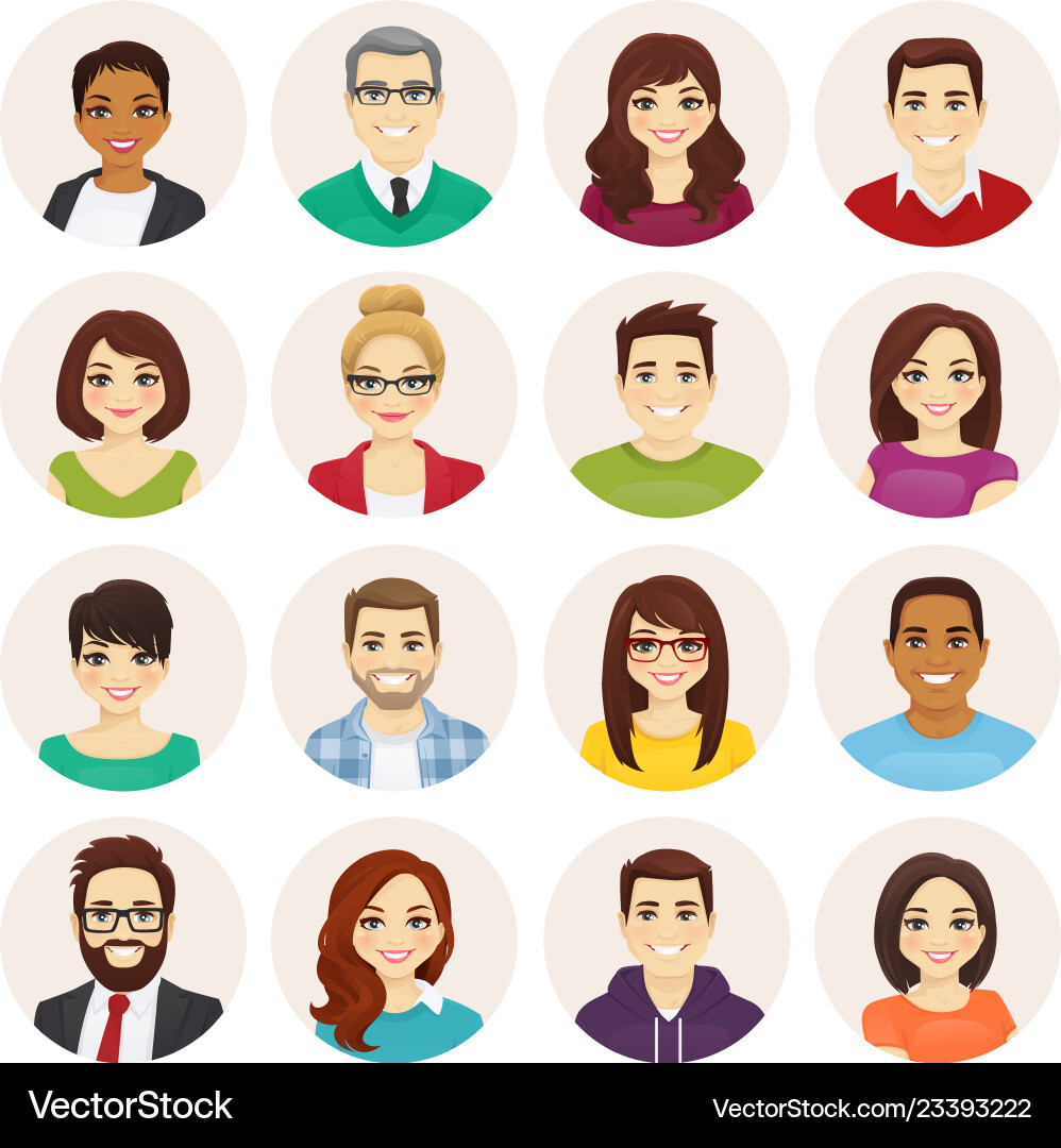 People set Royalty Free Vector Image - VectorStock