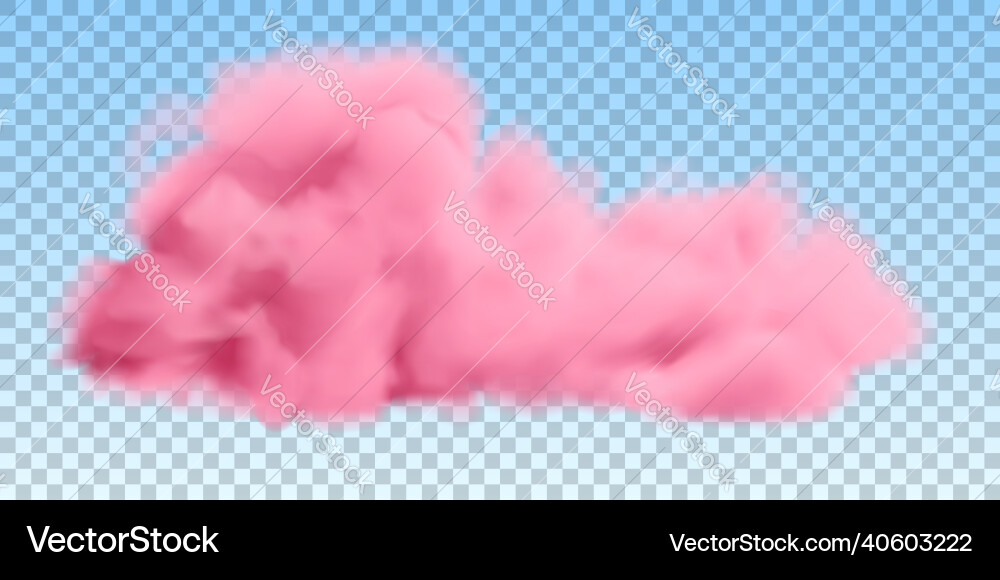Realistic pink cloud Royalty Free Vector Image