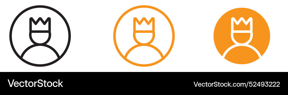 Regal king icon for royalty and historical Vector Image