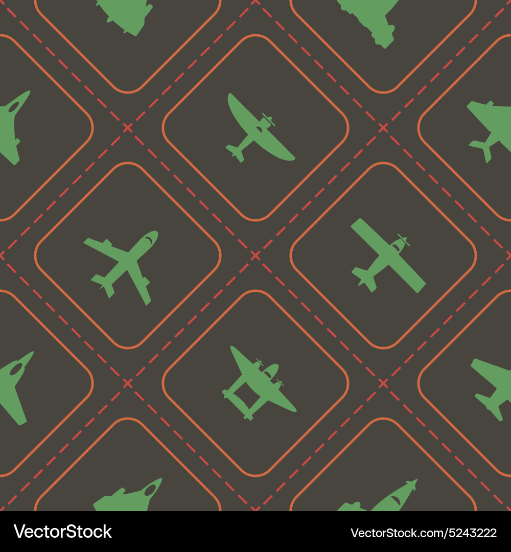 Seamless background with different airplanes Vector Image