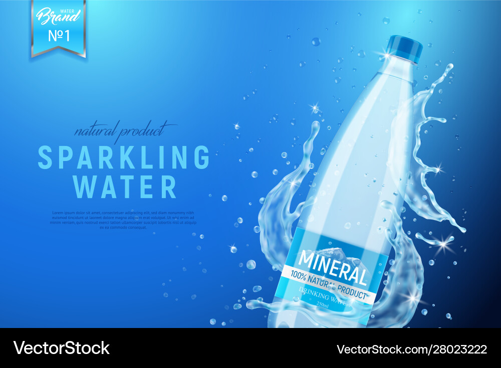 Sparkling water advertising poster Royalty Free Vector Image