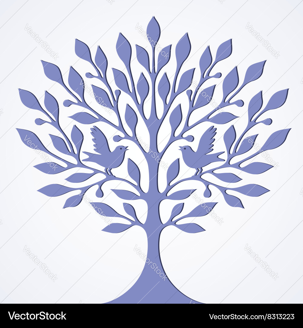 Black tree birds Royalty Free Vector Image - VectorStock