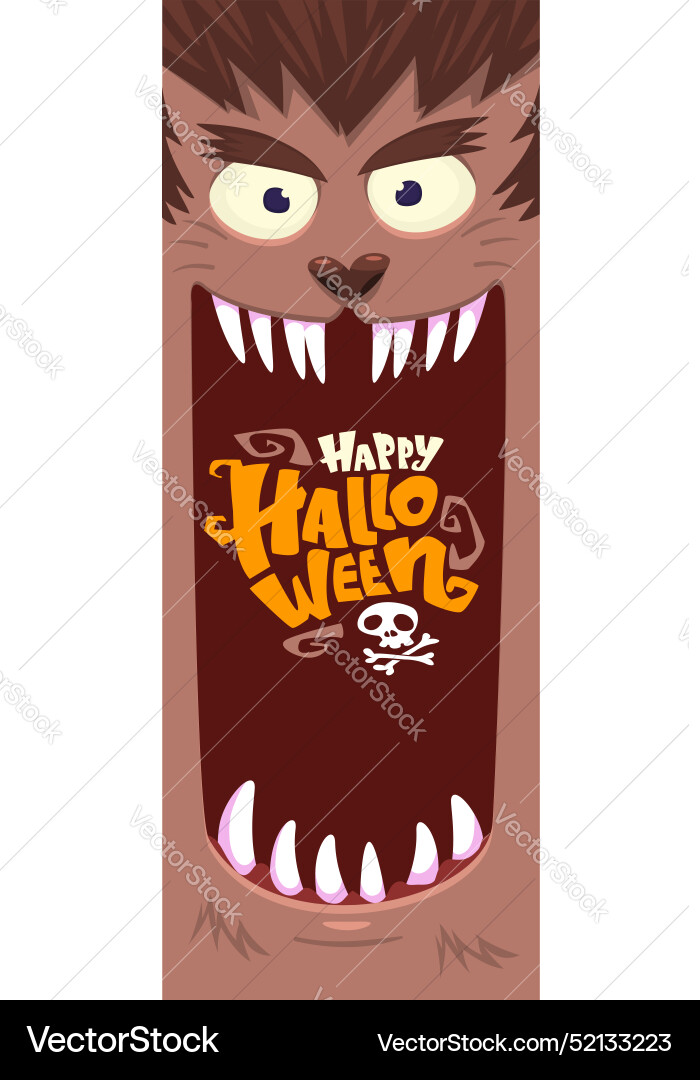 Cartoon funny werewolf character design Royalty Free Vector