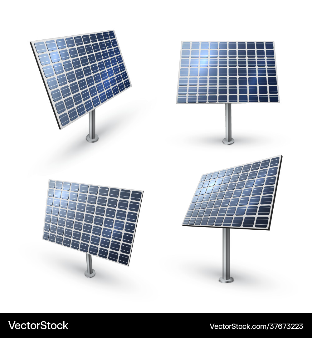 Collection solar panel Royalty Free Vector Image