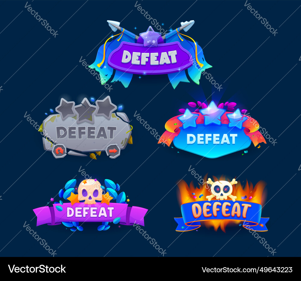 Fail Game Badges & Shields Royalty Free Vector Image