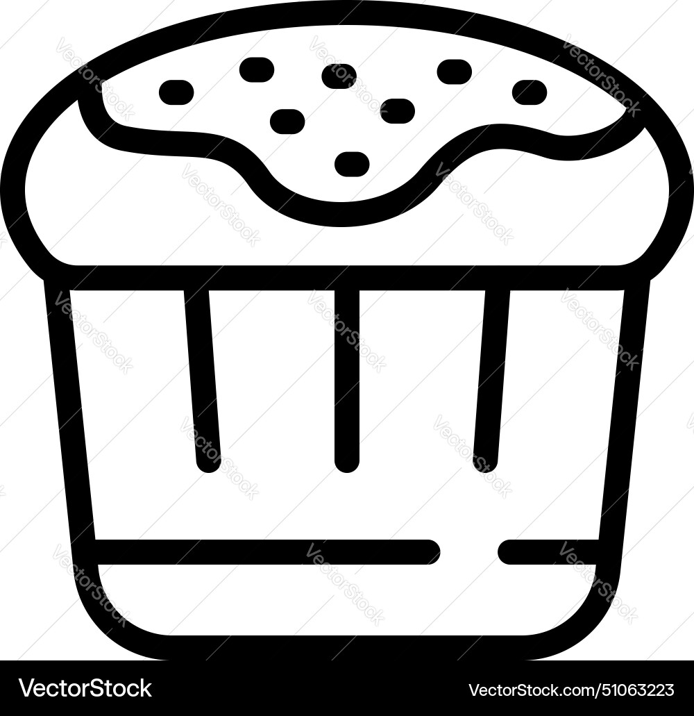 Frosting bun icon outline bakery glazed Royalty Free Vector