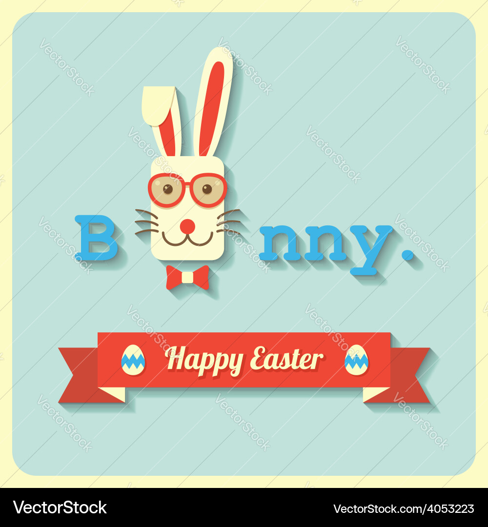 Happy easter bunny Royalty Free Vector Image - VectorStock
