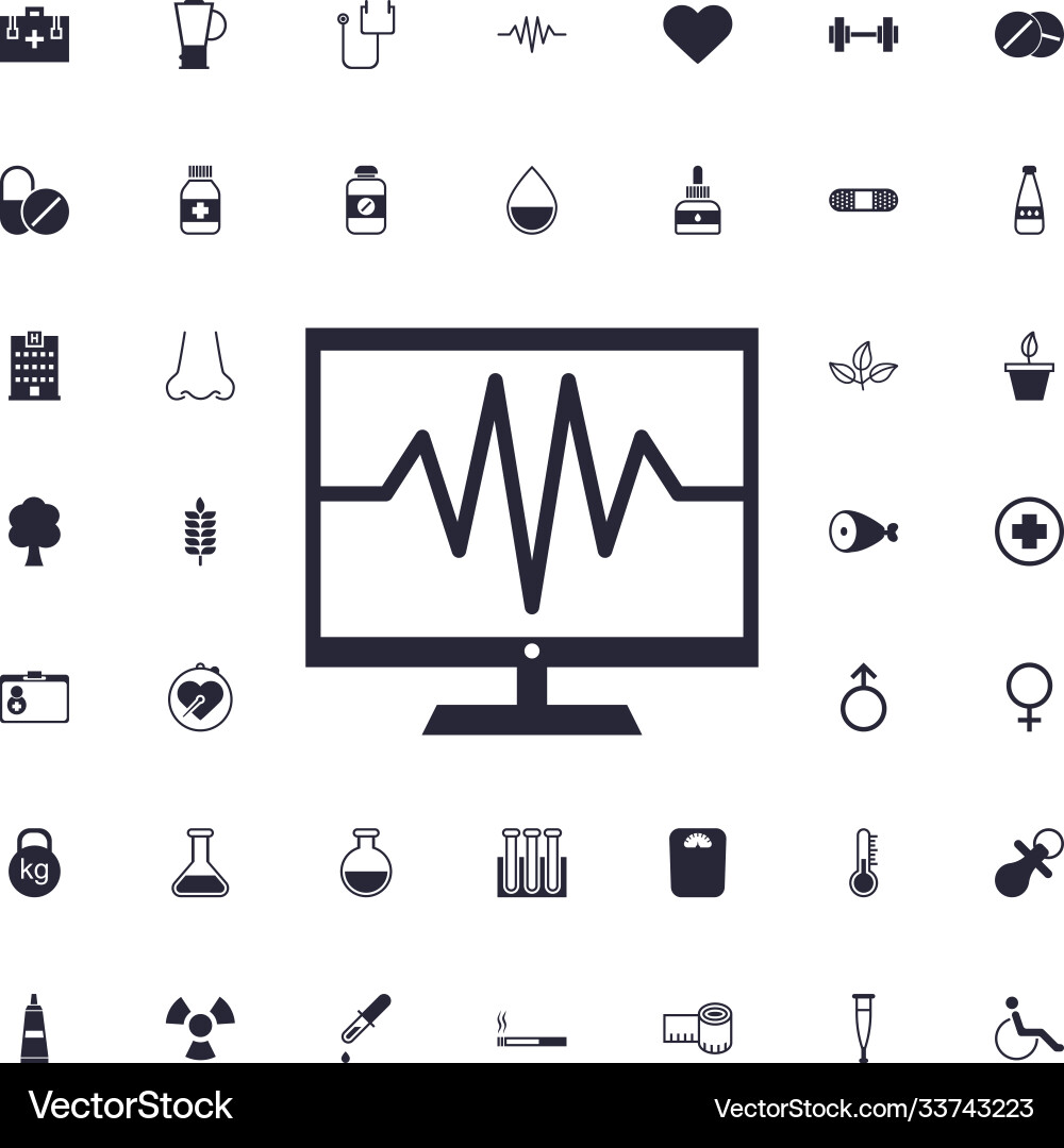 Healthcare pc icon Royalty Free Vector Image - VectorStock