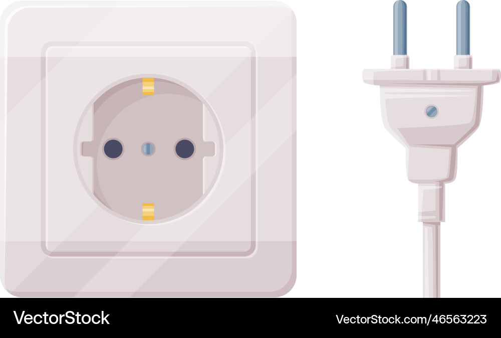 Power plug and socket for connecting electric Vector Image
