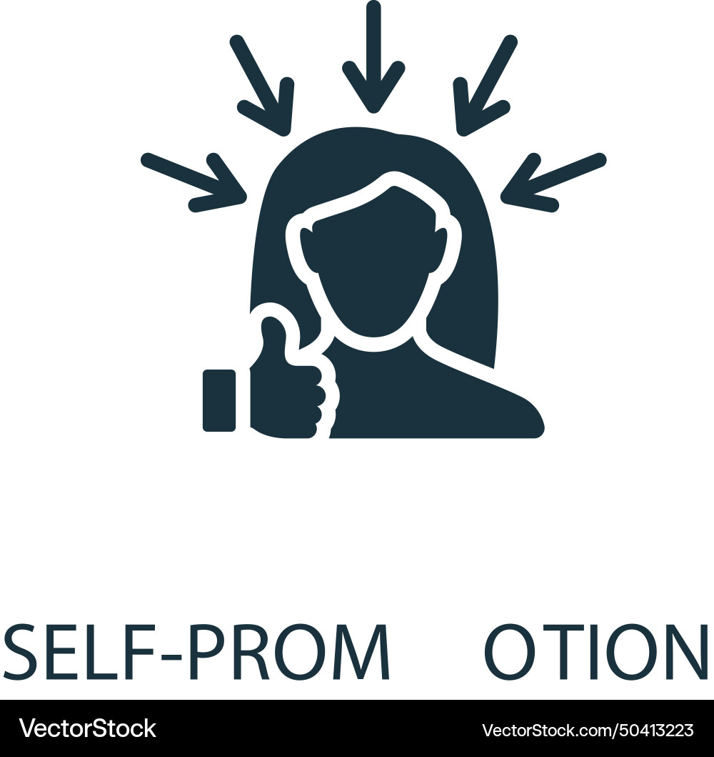 Self-promotion icon monochrome simple sign from Vector Image