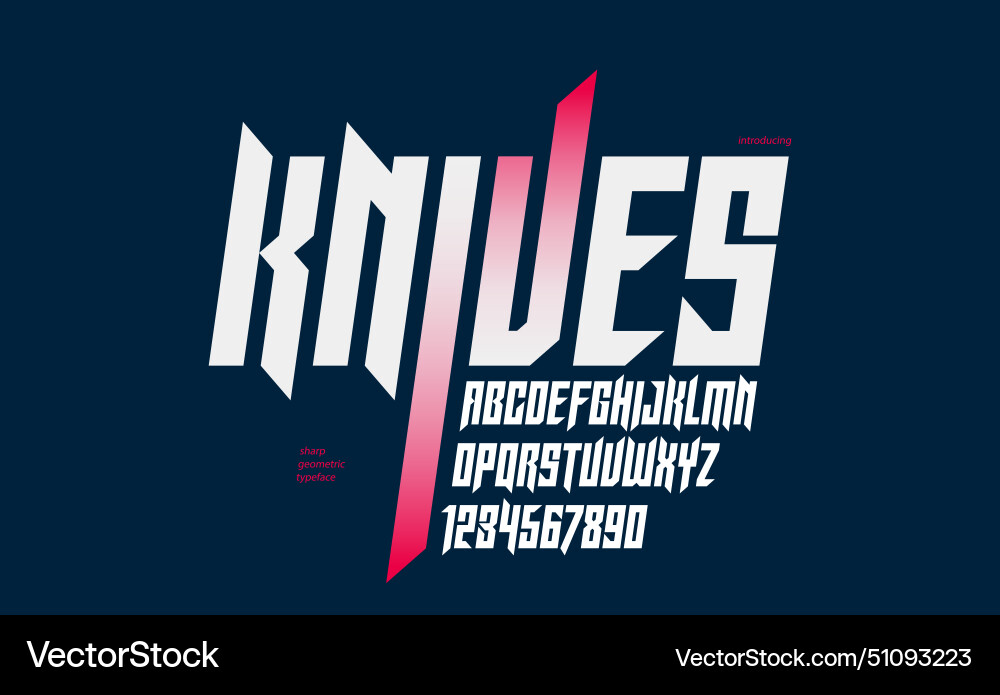 Sharp and bold italic display font for logo Vector Image