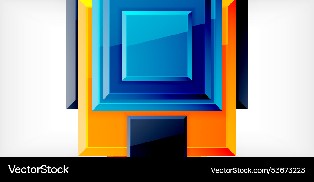 Shiny glossy metallic or plastic square design Vector Image