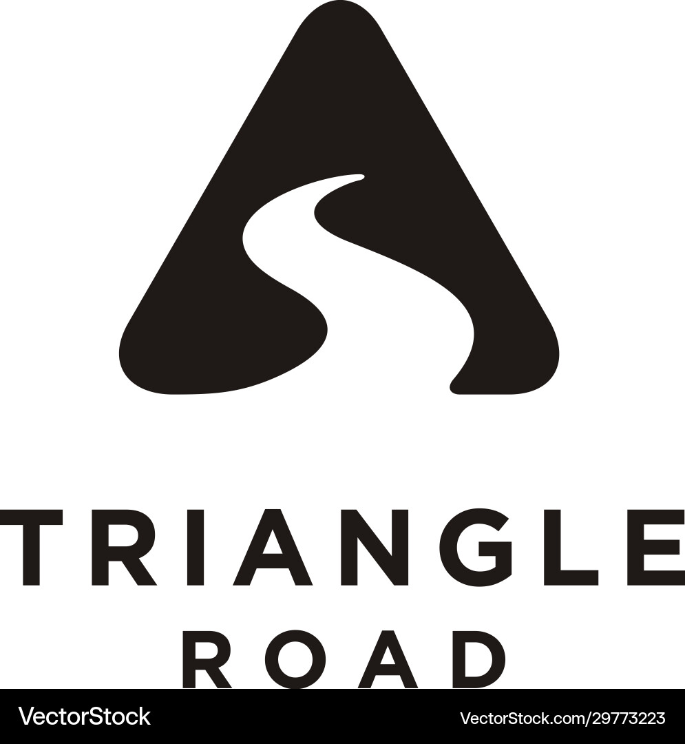 Triangle street road river creek symbol logo Vector Image