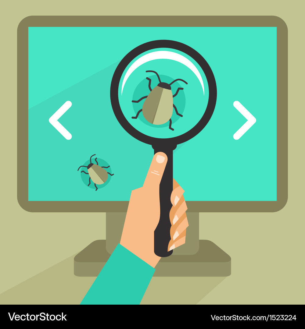 Bug and virus in the programming code Royalty Free Vector