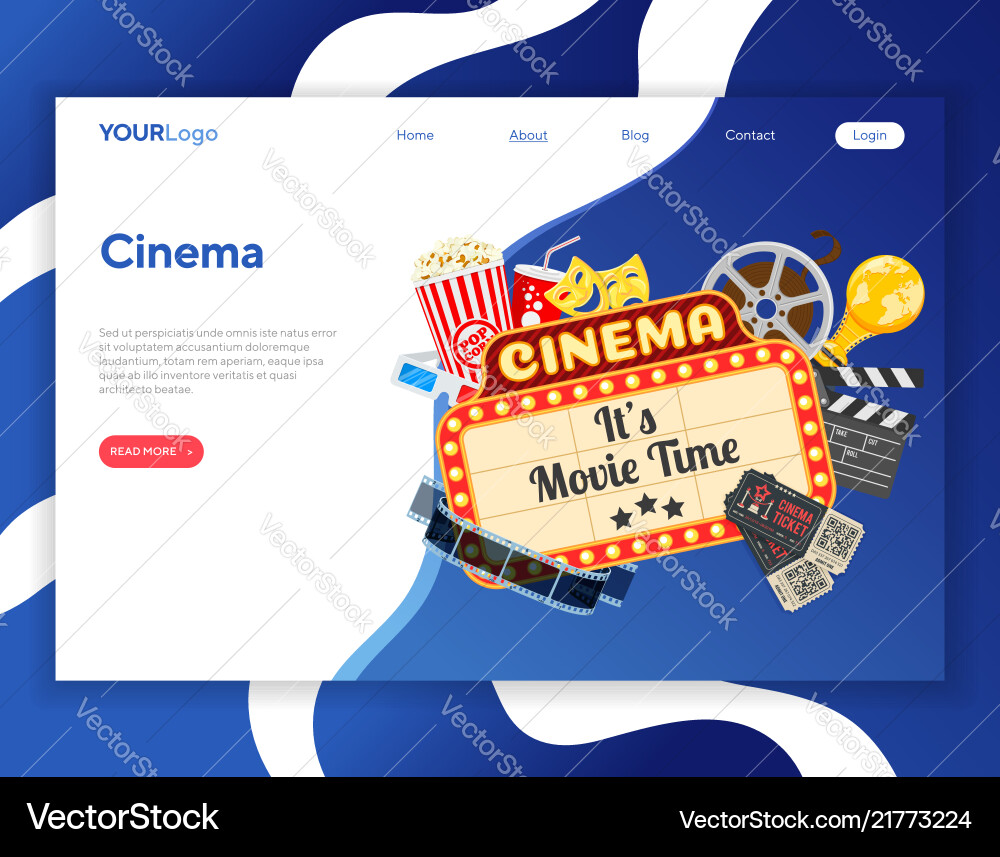 Cinema and movie time Royalty Free Vector Image