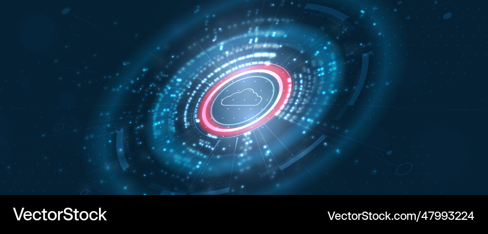 Cloud technology integrated digital web concept Vector Image