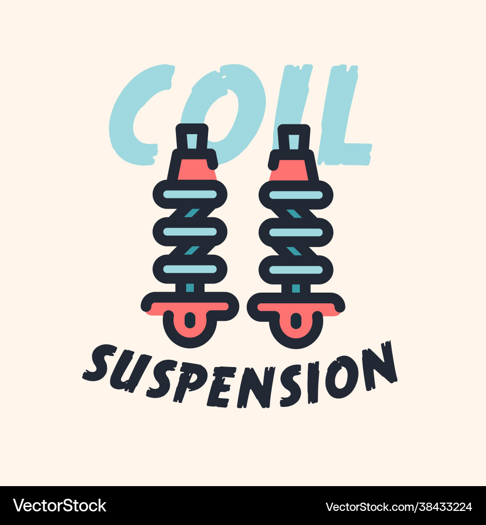 Coil suspension icon automotive theme Royalty Free Vector