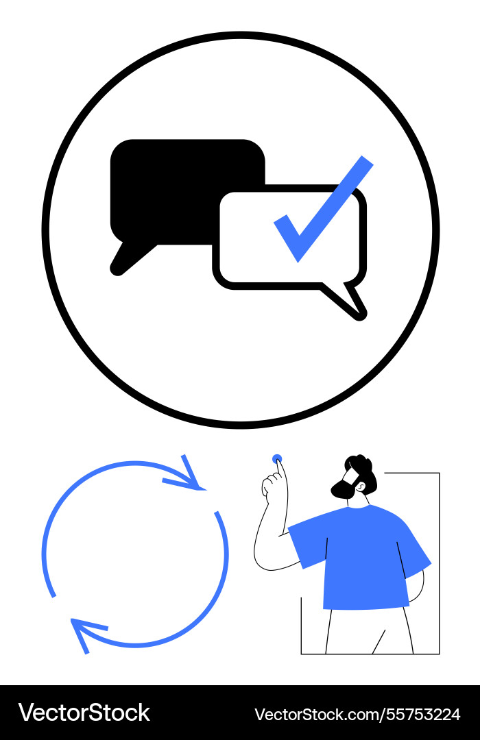 Communication process with speech bubbles Vector Image