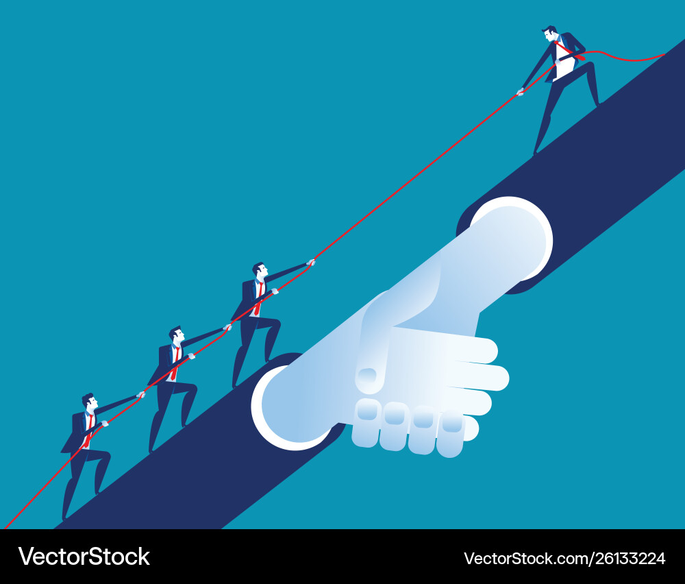 Leader helping business team concept Royalty Free Vector