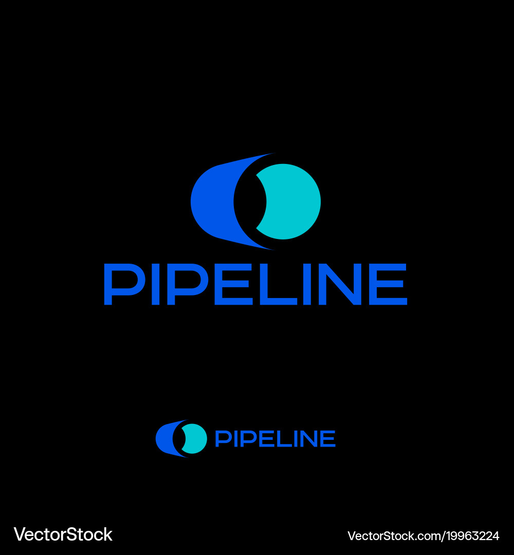 Logo pipeline plumbing pipe plant emblem Vector Image