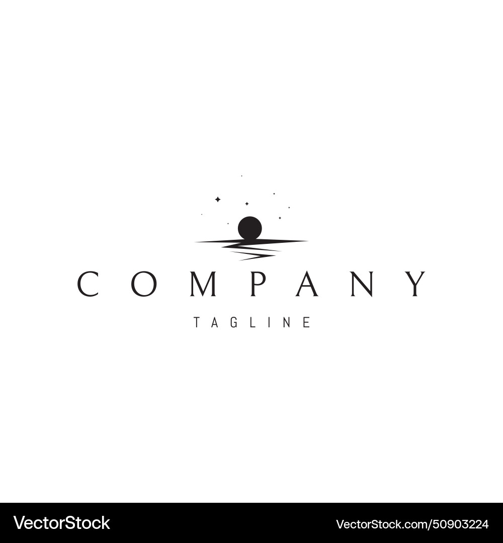 Logo with an abstract image of a sunset Royalty Free Vector