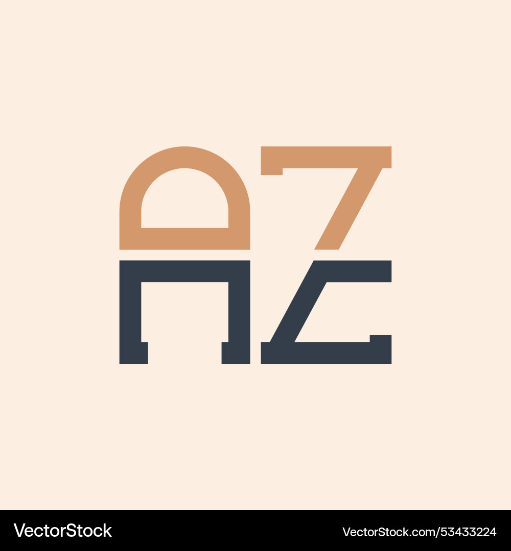 Modern az letter logo design creative Royalty Free Vector