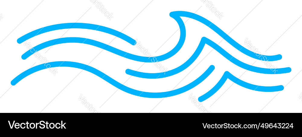 Ocean Wave Line Icon Royalty Free Vector Image