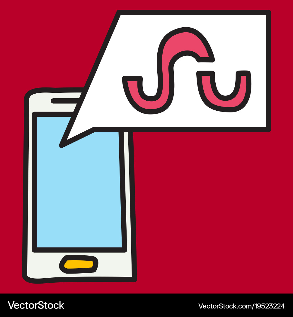Stumbleupon color glossy icon realistic logo Vector Image