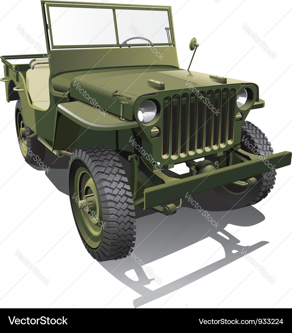 Vintage Military Jeep Royalty Free Vector Image