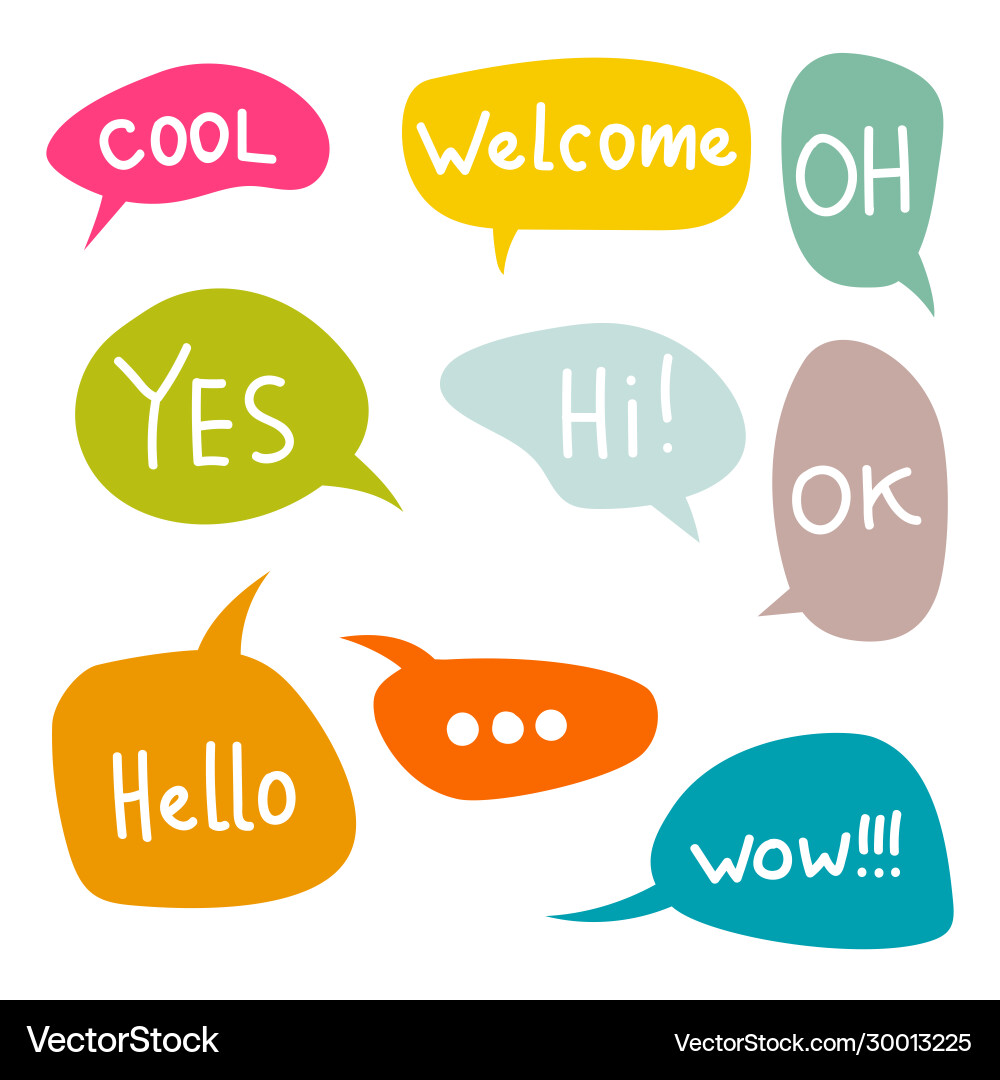 Cheerful Speech Bubbles Royalty Free Vector Image