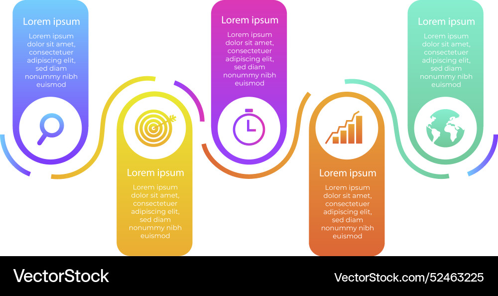 Colorful gradient infographic Royalty Free Vector Image