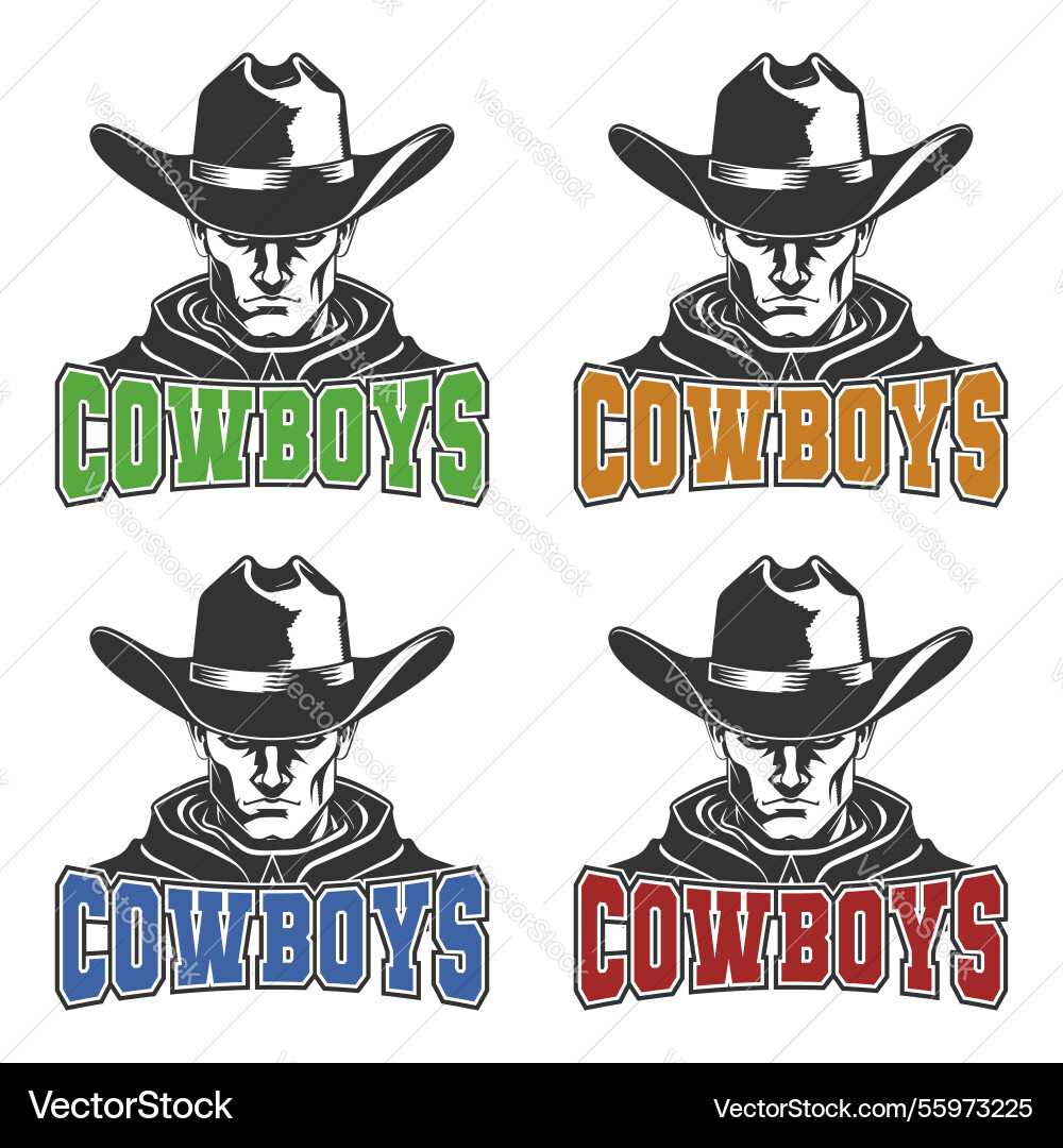 Cowboys clip art design mascot Royalty Free Vector Image